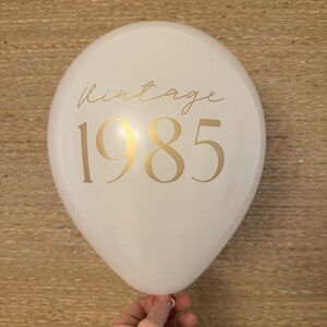 40th Birthday Decorations - Vintage 1985 Balloons – Black or White With ...
