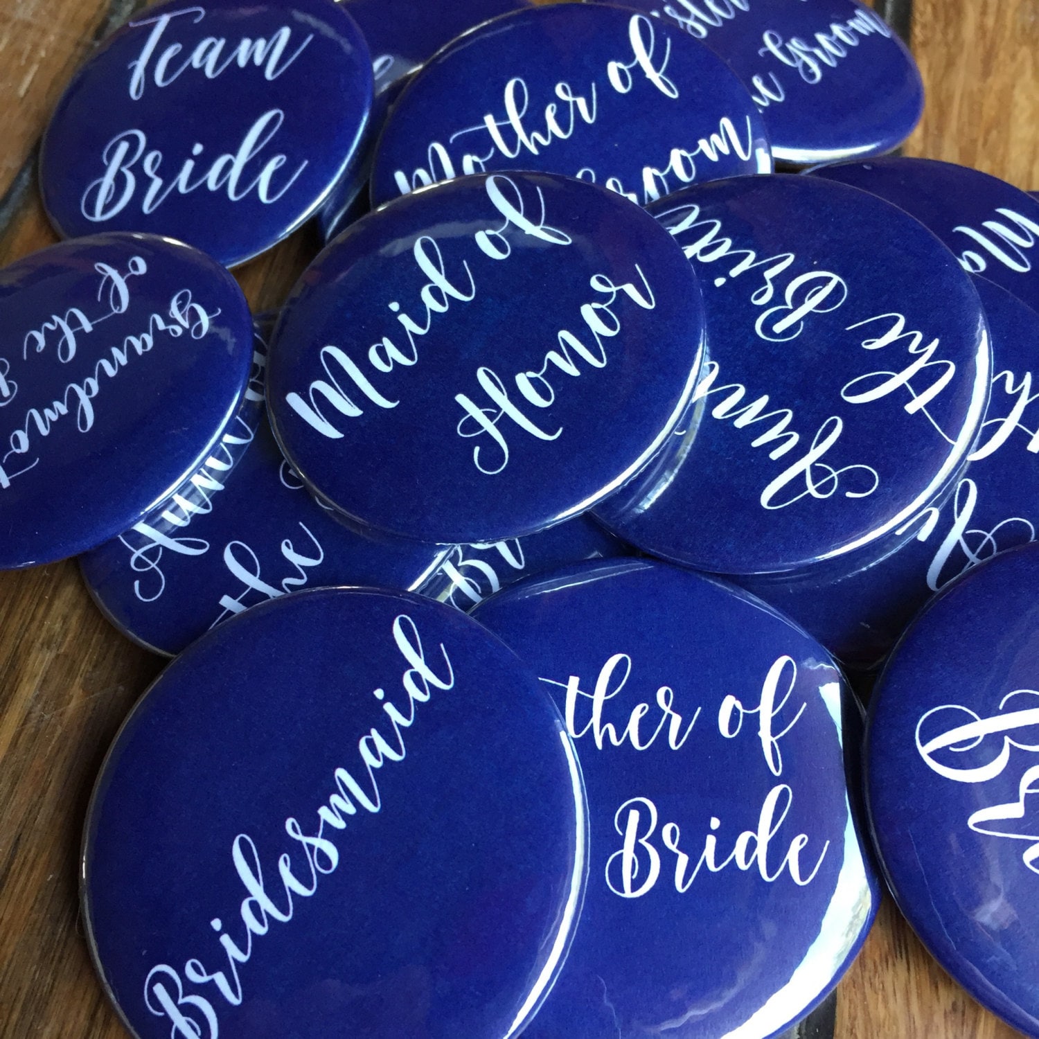 Bridal Party Pins Wedding Party Pins Name Tags Bridal - Etsy