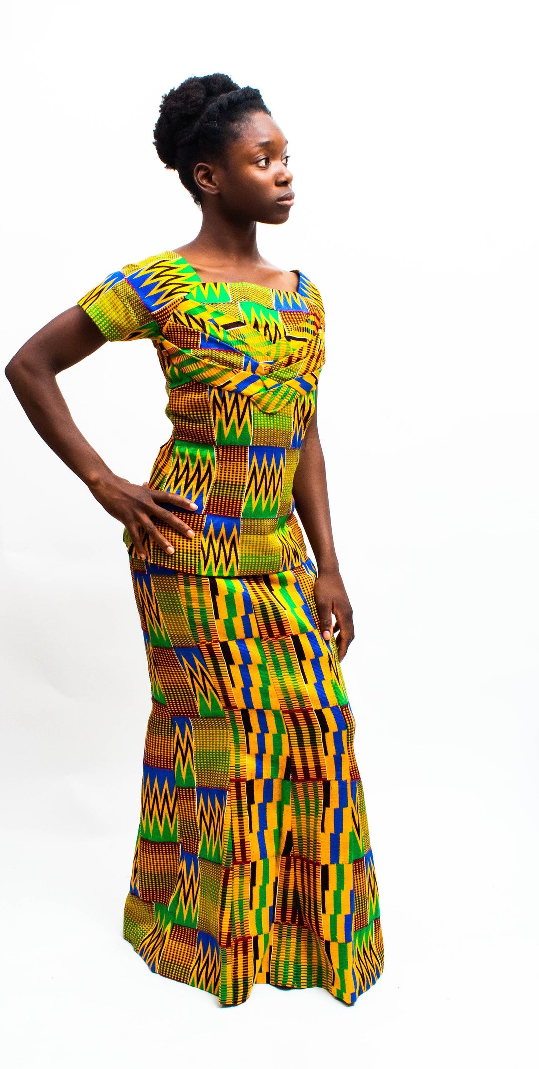 Kente Ankara African Print Kaba and Slit - Etsy
