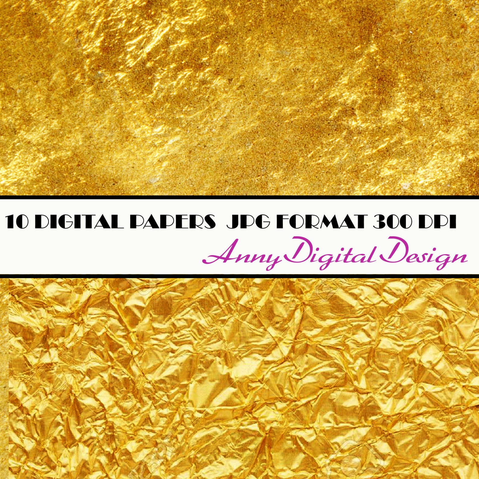 Gold Foil Digital Paper Metallic Gold Digital Paper Gold - Etsy