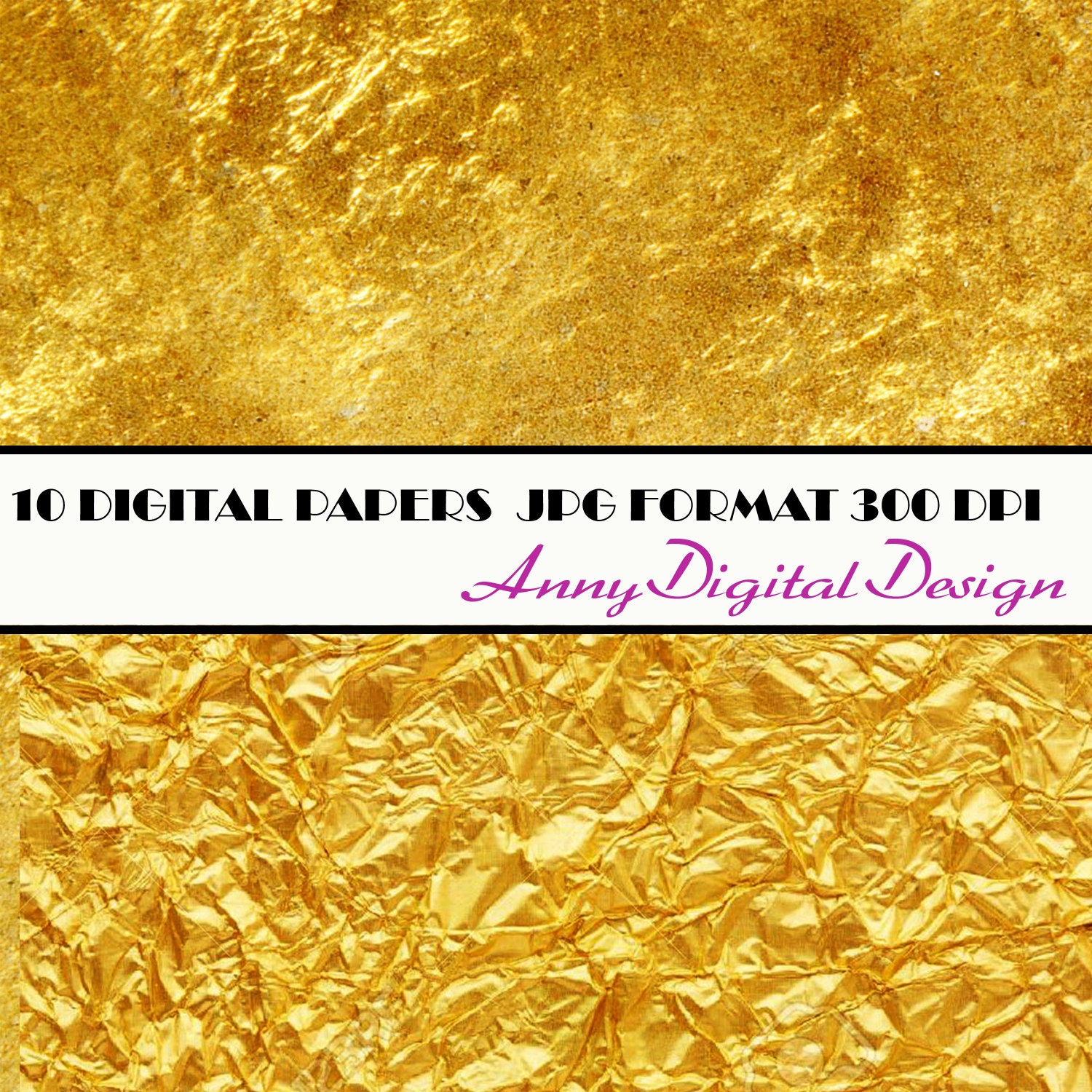 Gold Foil Digital Paper Metallic Gold Digital Paper Gold - Etsy