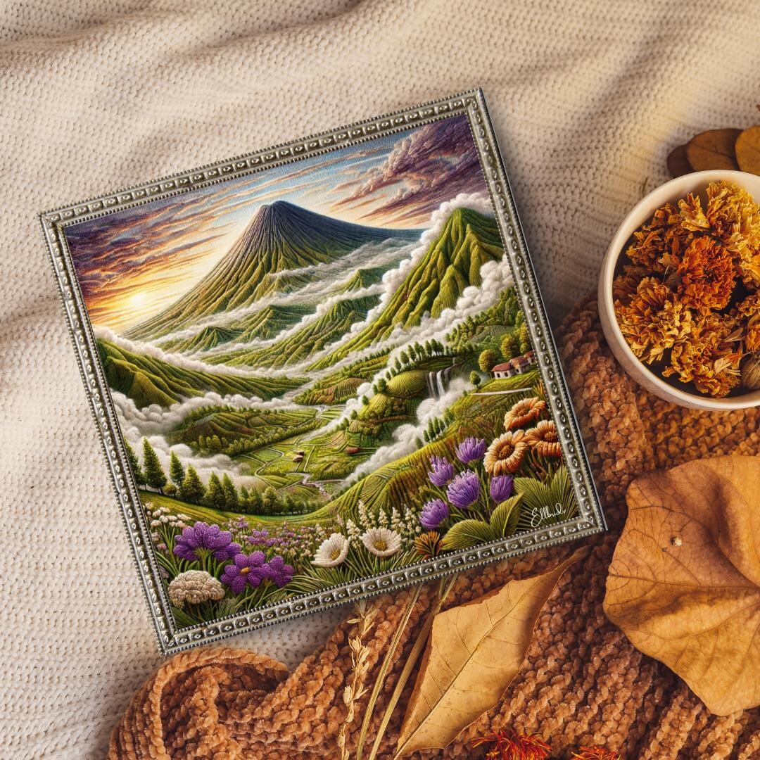 Guatemala Acatenango Volcano - Fine Knitted Digital Art Print | Cozy ...