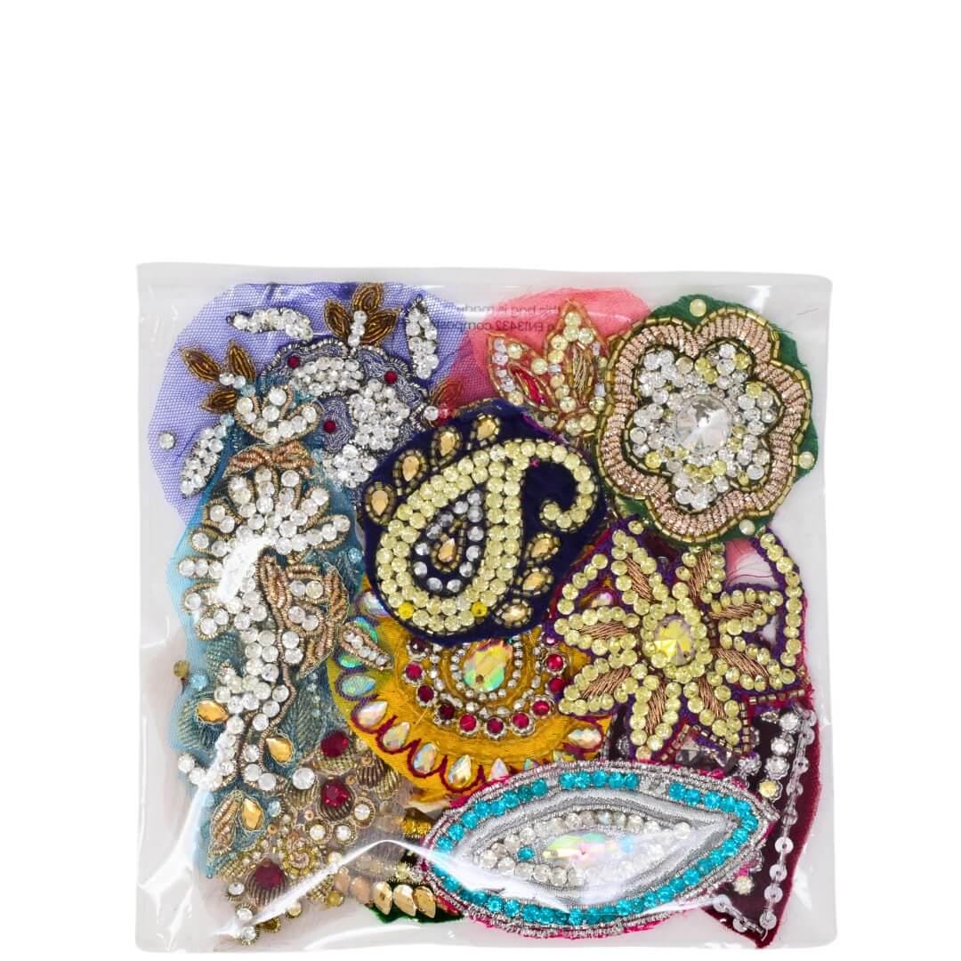 Heavily Embellished Sari Motif Elements 12 Pieces Blingy Bohemian Craft ...