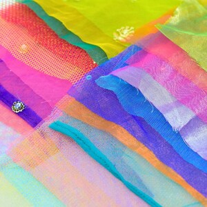 Voile Tulle Organza Mesh Net Offcuts 25 Piece Mystery Packs Sheer Craft ...