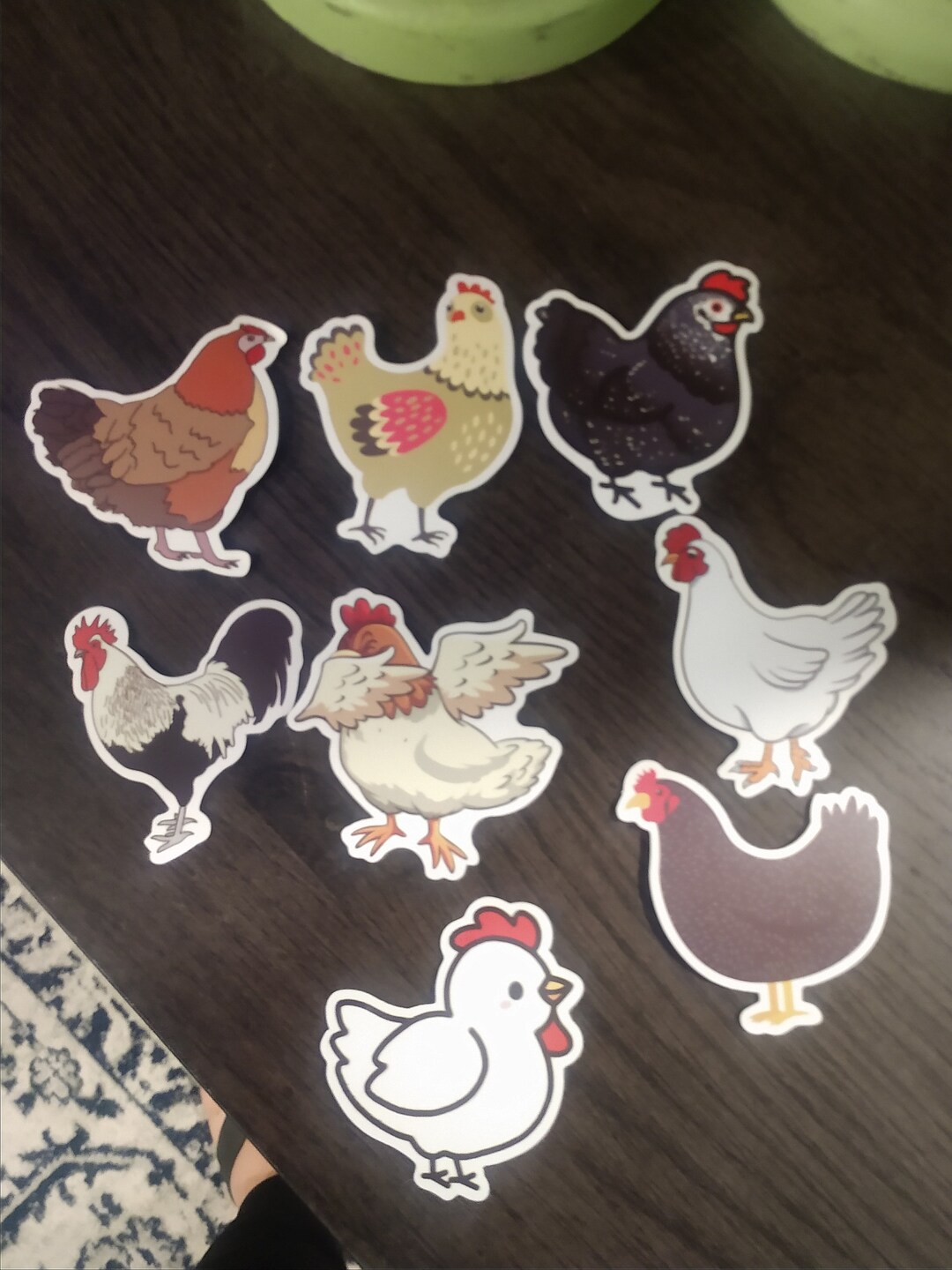 Chicken Stickers, Stickers of Chicken, Set of 8, Lot of Chicken ...