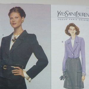 YSL Vogue Paris Original Sewing Pattern 1616 / Size 8, 10, 12 / Misses ...