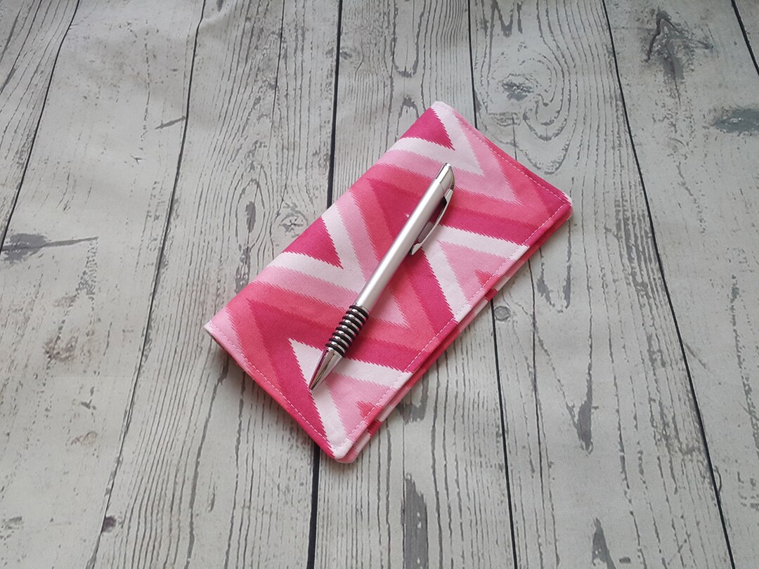 Pink Chevron Checkbook Cover, Wallet, Receipt Holder, Coupons Organizer ...