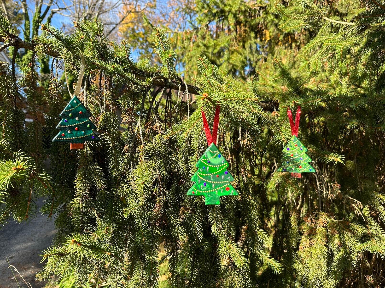 Wooden Christmas Tree Shaped Ornament, Christmas Ornament, Christmas ...