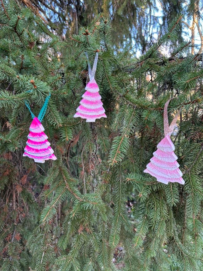 Rosey Pink Christmas Tree Shaped Ornament - Christmas Ornament ...