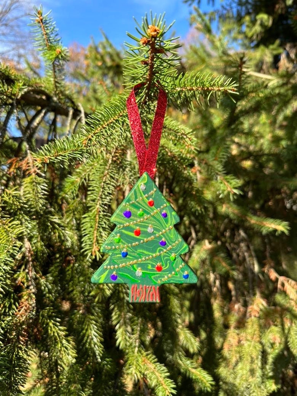 Wooden Christmas Tree Shaped Ornament, Christmas Ornament, Christmas ...