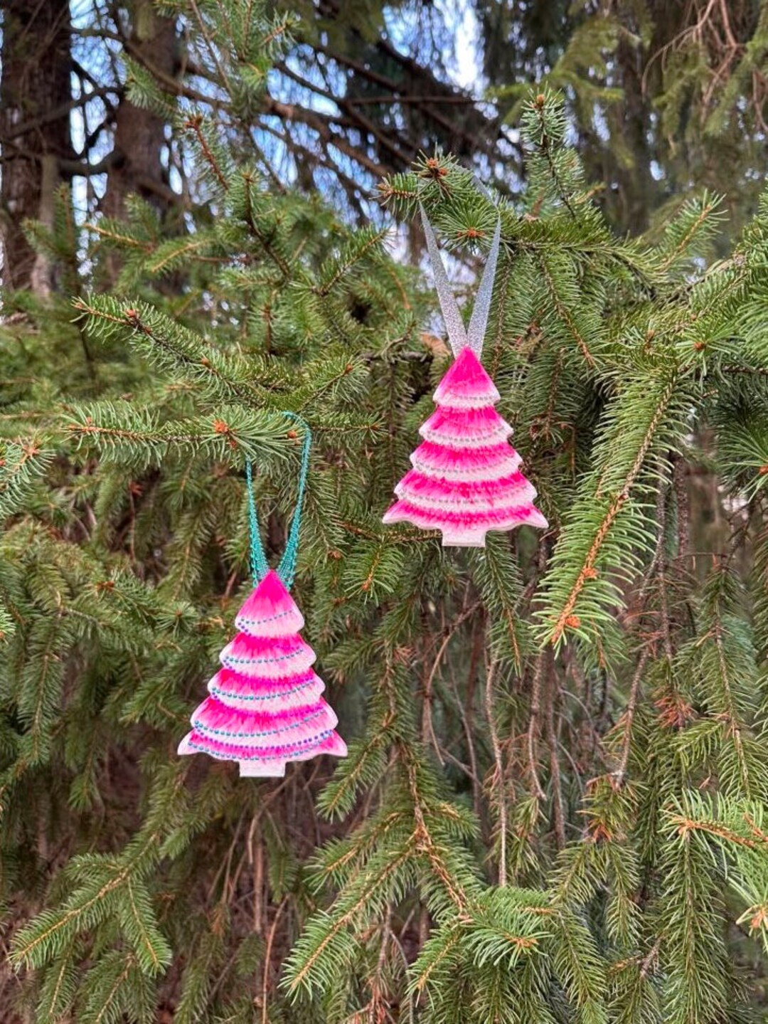 Hot Pink Christmas Tree Shaped Ornament - Christmas Ornament ...