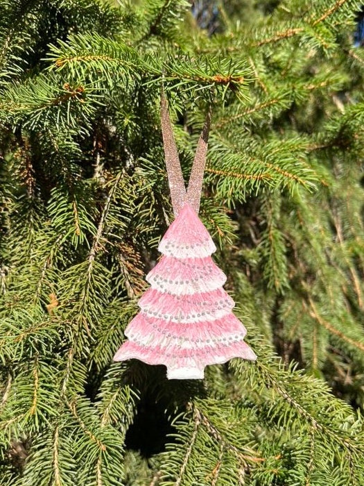 Rosey Pink Christmas Tree Shaped Ornament - Christmas Ornament ...