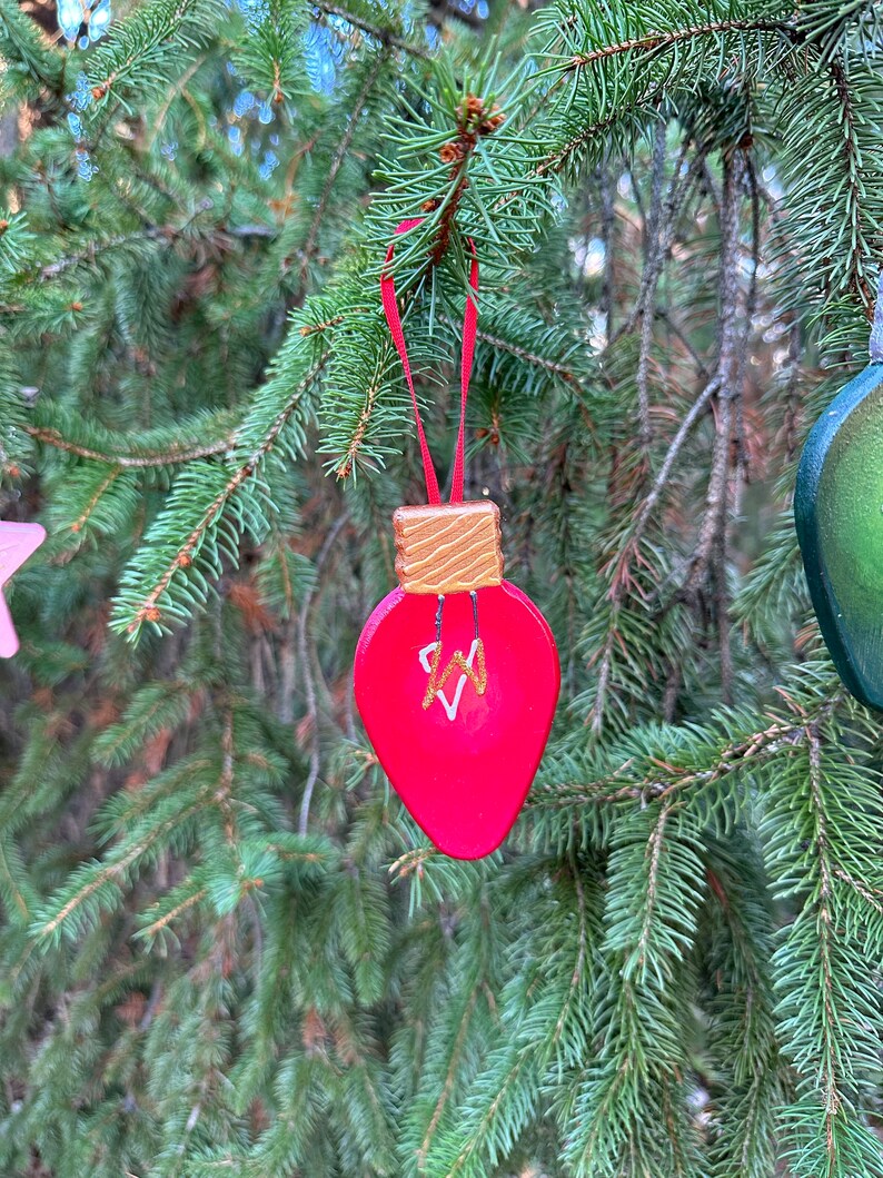 Hand-painted Filament Christmas Light Bulb Ornament - Etsy