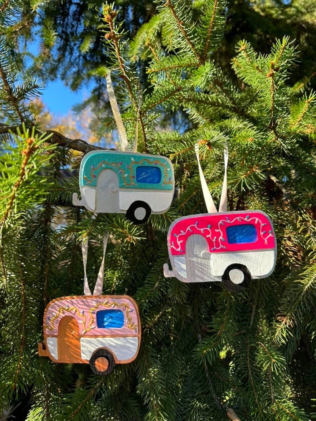 Christmas Camper Ornament - Camper - Ornament - Christmas - Red - Pink ...