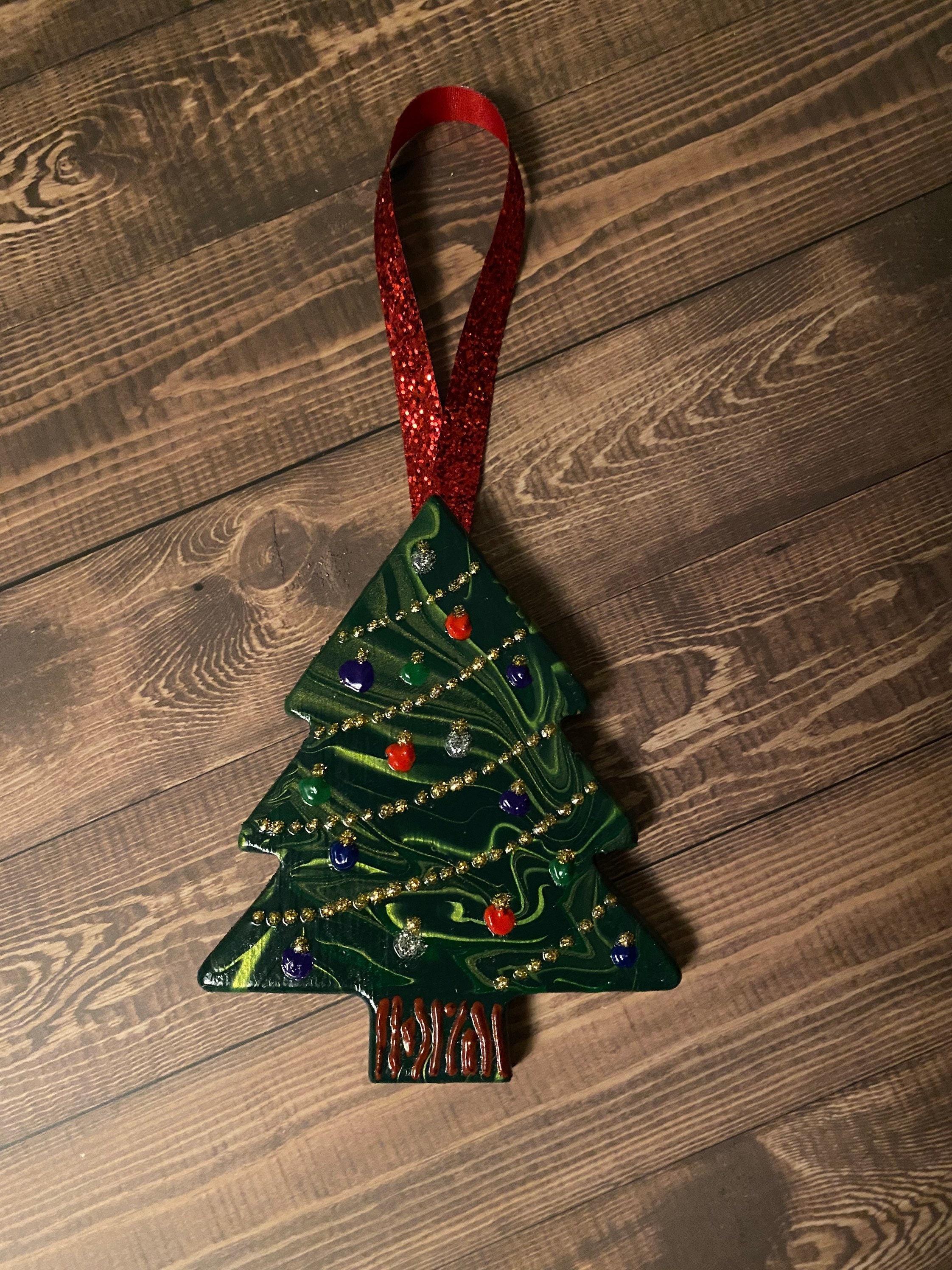 Wooden Christmas Tree Shaped Ornament, Christmas Ornament, Christmas ...