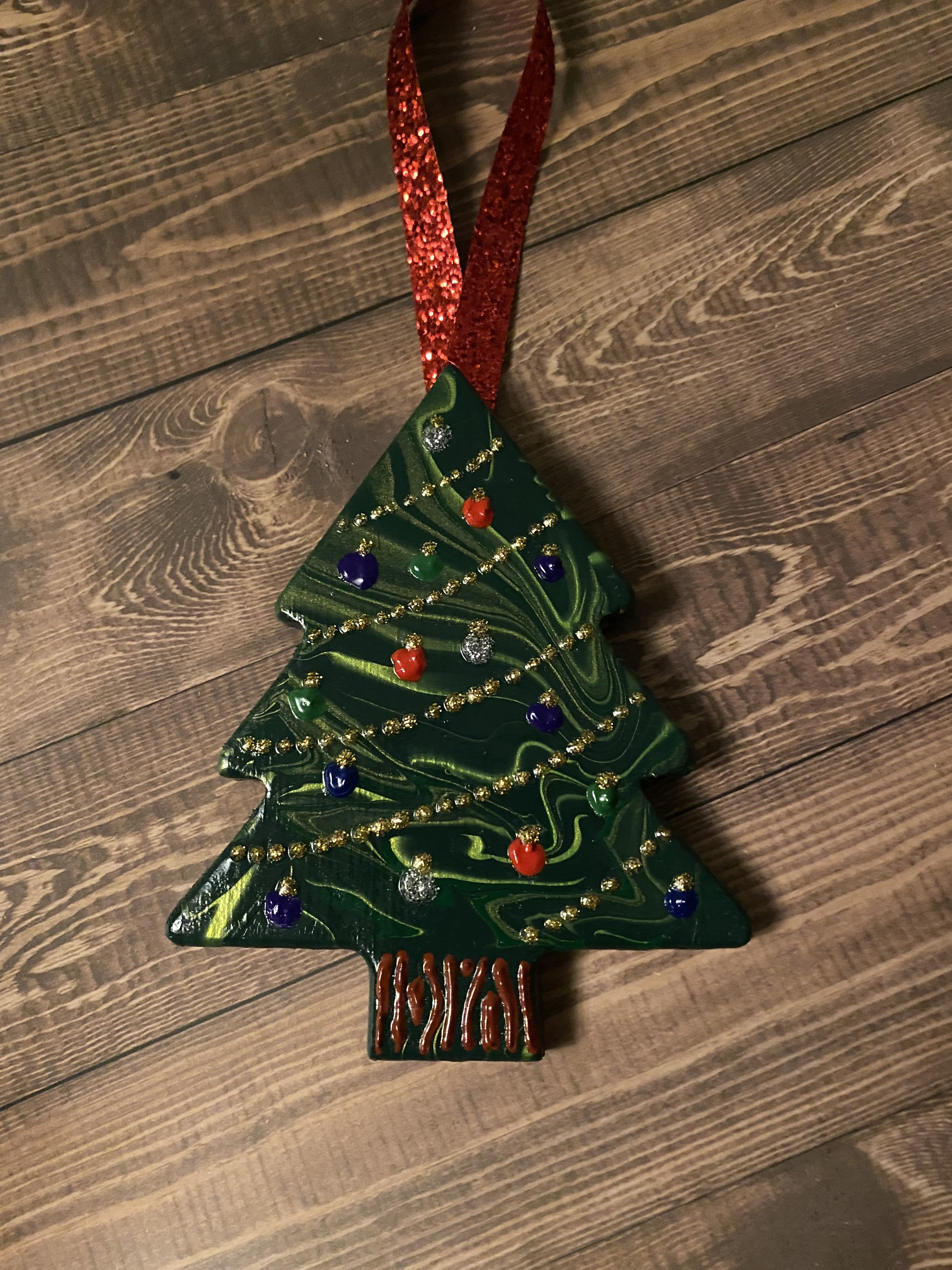 Wooden Christmas Tree Shaped Ornament, Christmas Ornament, Christmas ...