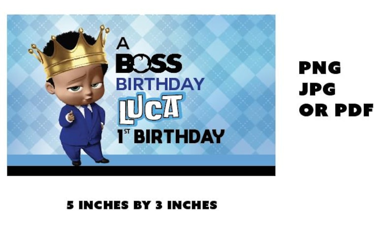 Boss Baby Sticker Label for Favor Box, GABLE BOX STICKER - Etsy