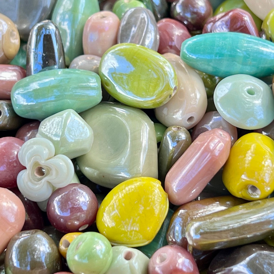 35pc Mixed up Luster Mix Glass Beads / Color Glass Beads. {A4-13#0098 ...
