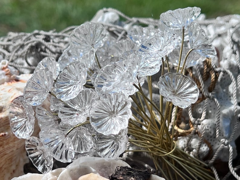 8pc Crystal Clear Color Glass Flower Headpins-glass Headpins ...