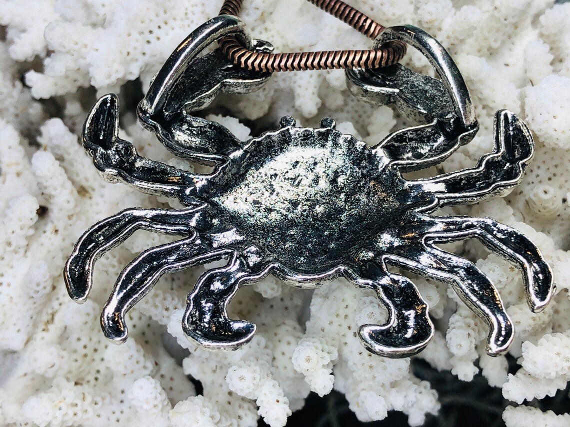 SUPPLY: 1 Large Silver Metal Crab Pendant / Charm Crab With 2 - Etsy UK