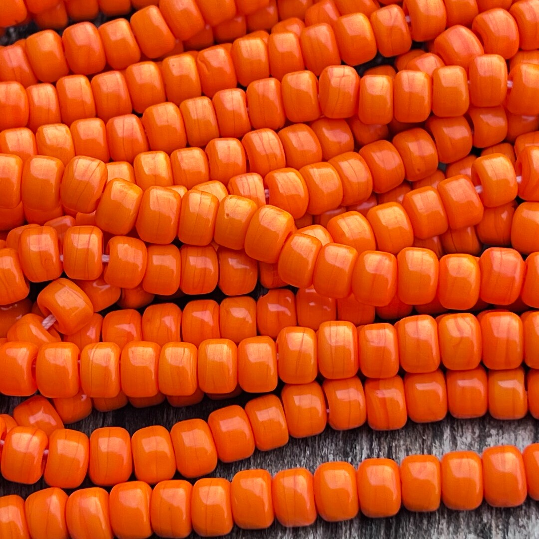 SUPPLY: 50 Colorful Mix Orange Crow Beads Roller Beads -glass Beads ...