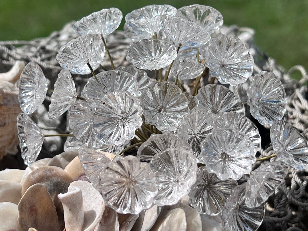 8pc Crystal Clear Color Glass Flower Headpins-glass Headpins ...