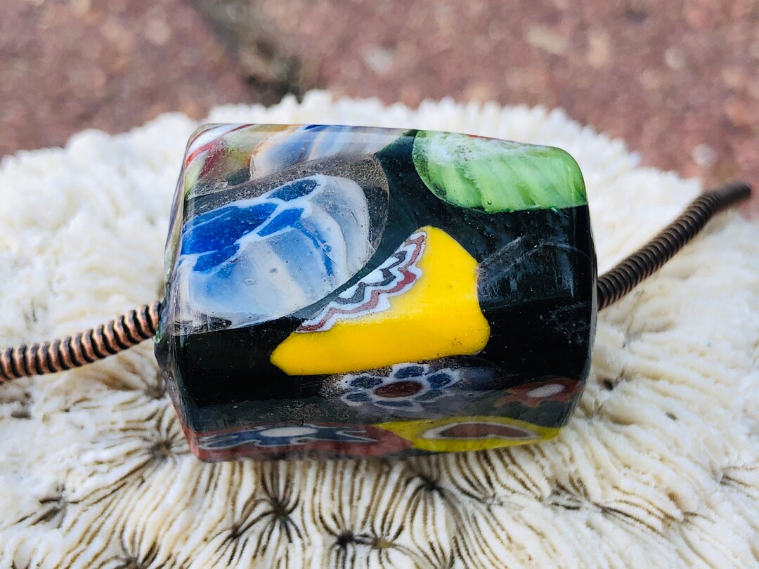 Huge Trade Glass Bead/ Large Hole Giant Bead / Macrame Beads. {B8-72 ...