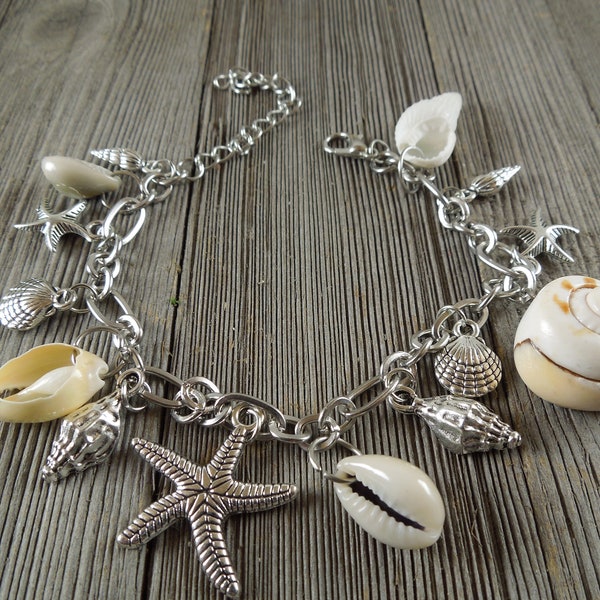 Silver Seashell Bracelet - Etsy