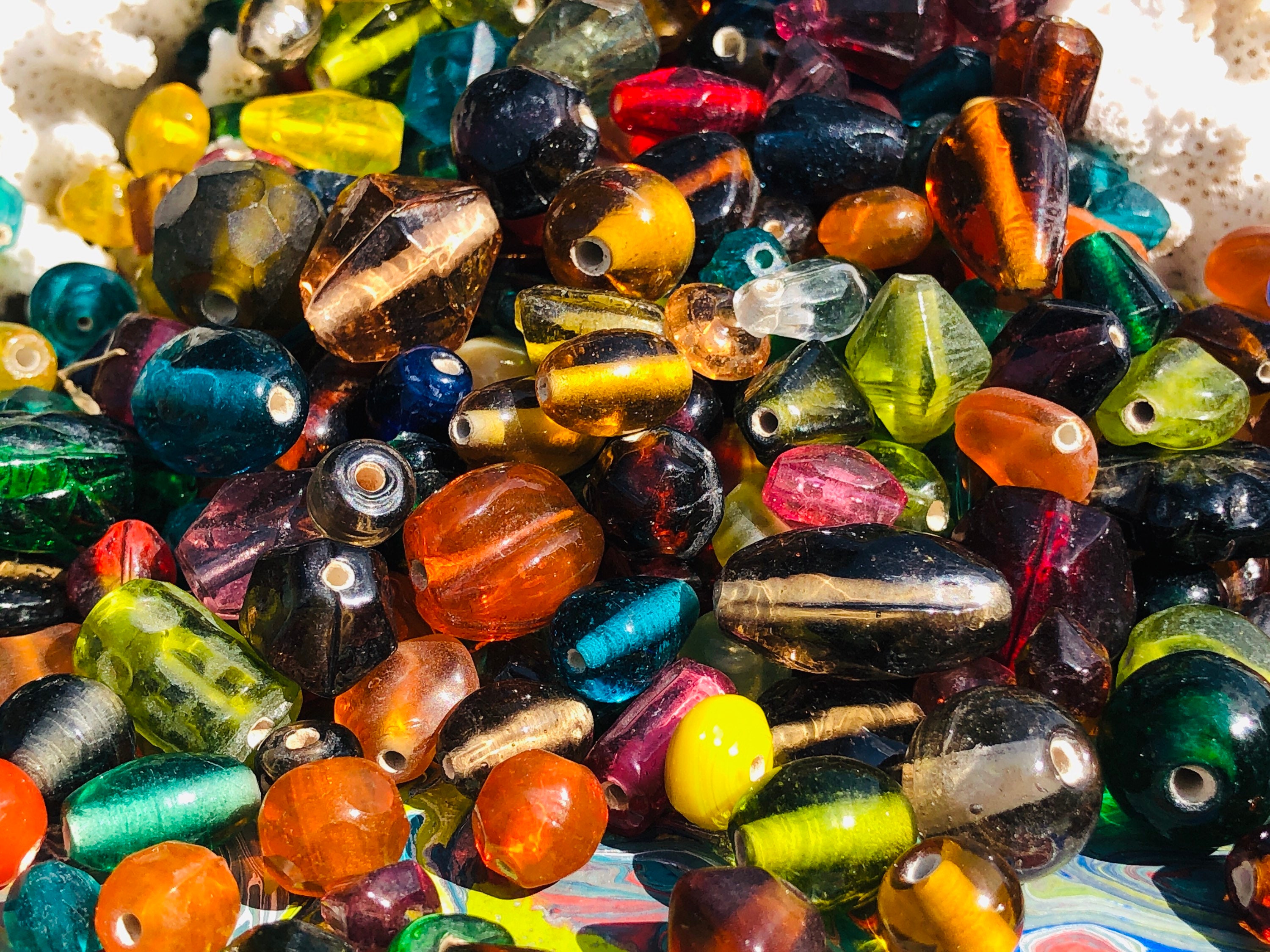 Supply 50 Vintage Mix Glass Beads Bulk Assorted Shapes Beads Etsy