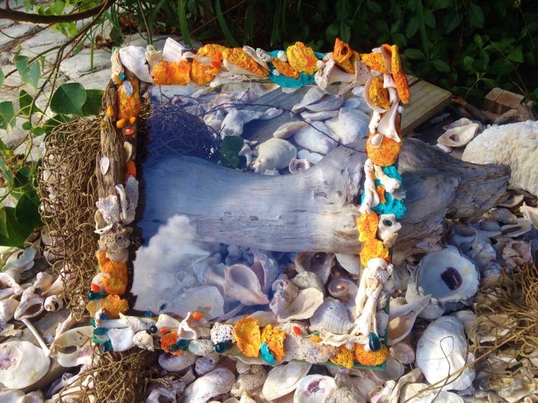 HANDMADE: 10X10 Picture Frame Beach Decor Shells Driftwood - Etsy