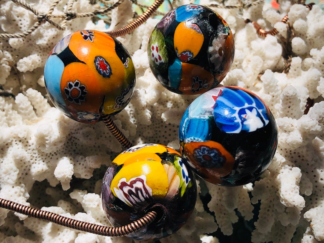 Huge Trade Glass Bead/ Large Hole Giant Bead / Macrame Beads. G2 ...