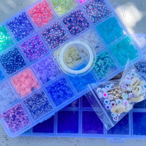 2 Boxes 48 Colors Clay Beads for Bracelet Making Flat Round Polymer ...