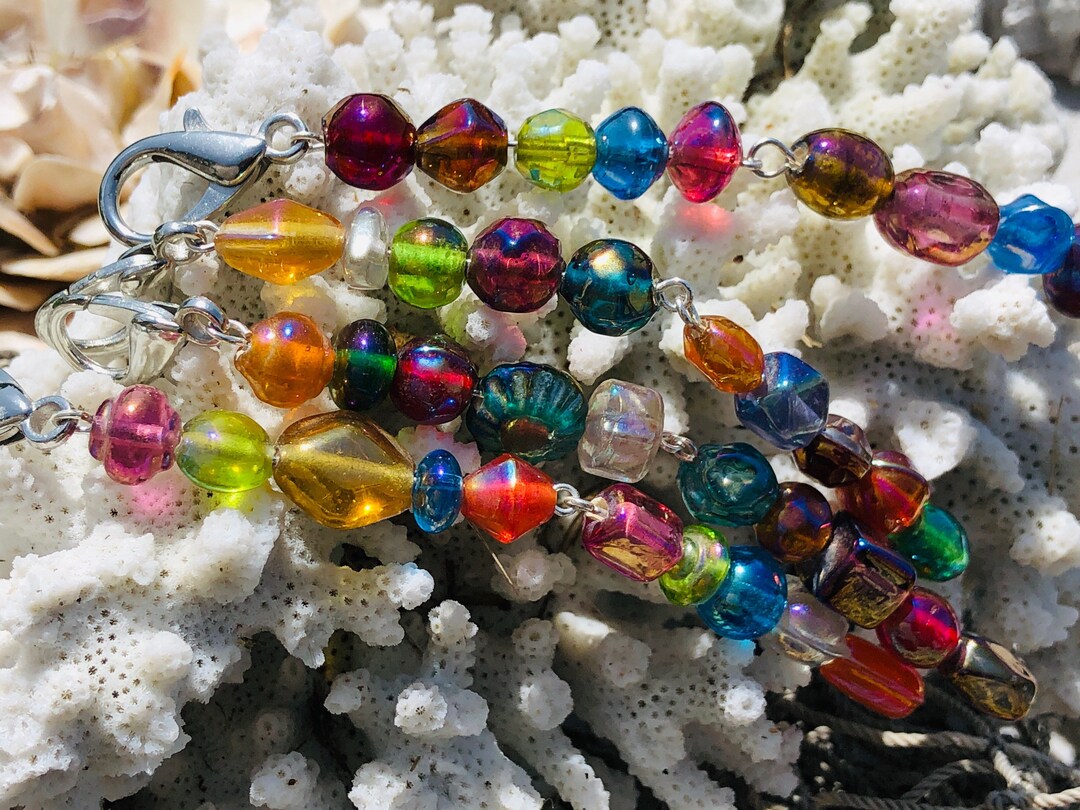 Vintage Carnival Glass Bead Charm With Lobster Clip (4” Long) - Etsy