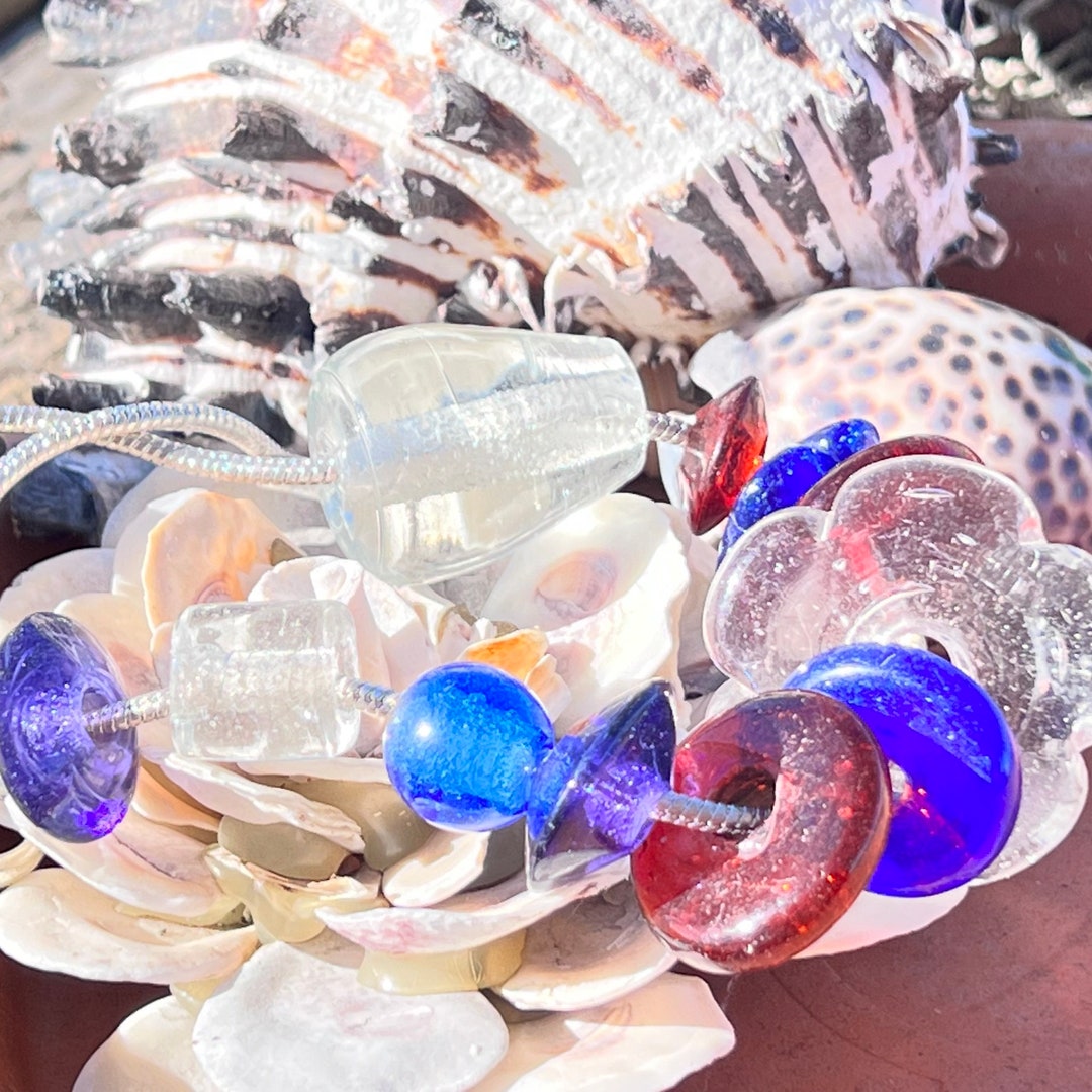 Supply : 11 Vintage Large Glass Beads / Glass Beads/ Focal Beals /large ...