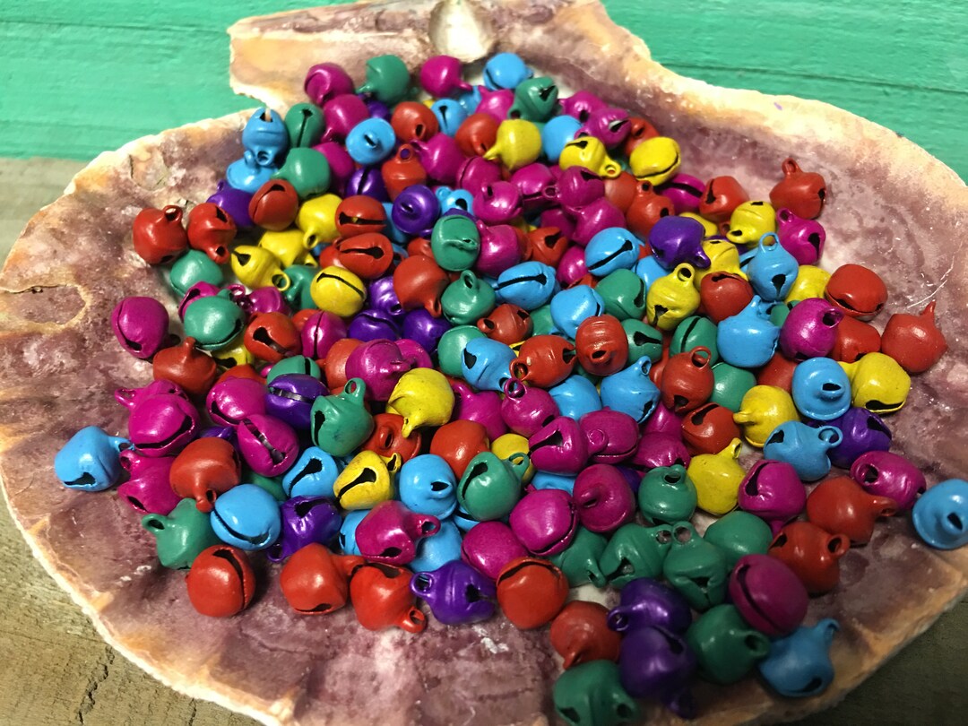 SUPPLY: 100pc Mini Multycolor Metal Bells /jingle Bells/ Braclets/ Boho ...