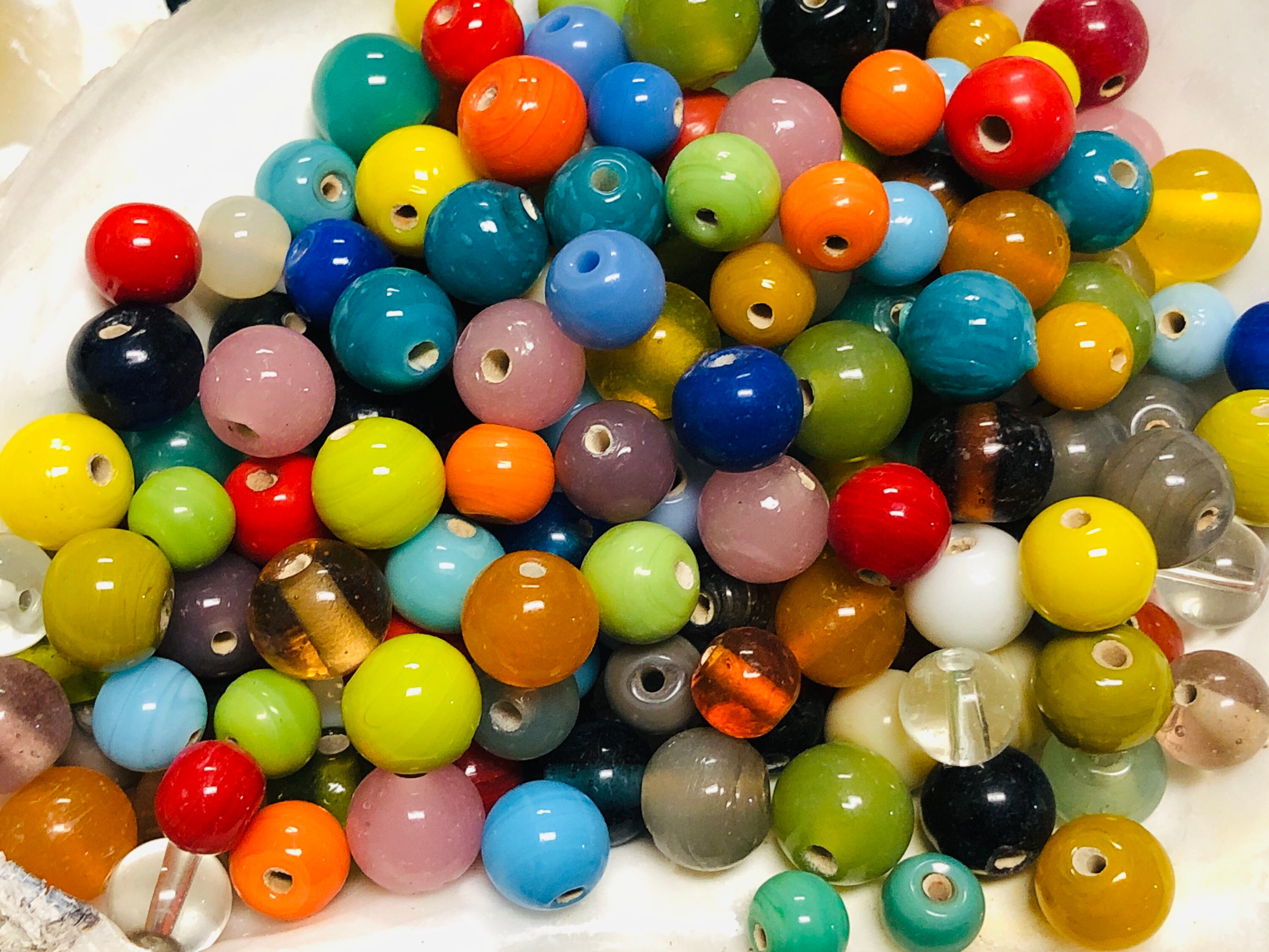 60pc Multi Color Glass Beads, Round,6mm_9mm. {F2-201# 001354} - Etsy
