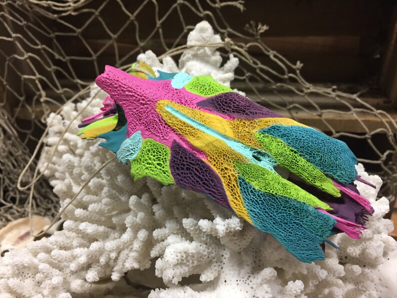 SUPPLY: Hand Painted Crucifix Fish Skull Bone /religious | Etsy