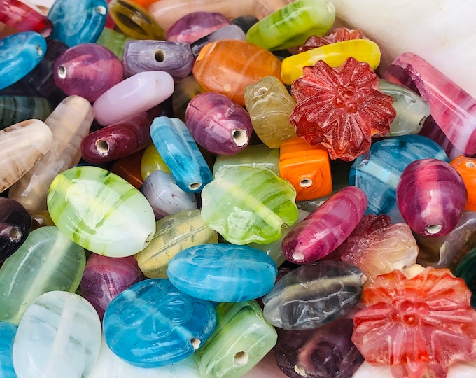 SUPPLY: 25 Mixed up Swirl Mix Glass Beads / Bright Colors - Etsy