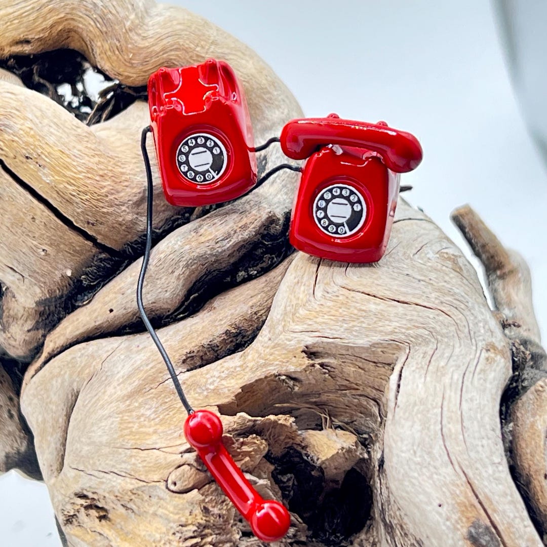 Retro Telephone Dangle Earrings, Vintage Phone Jewelry Old School ...