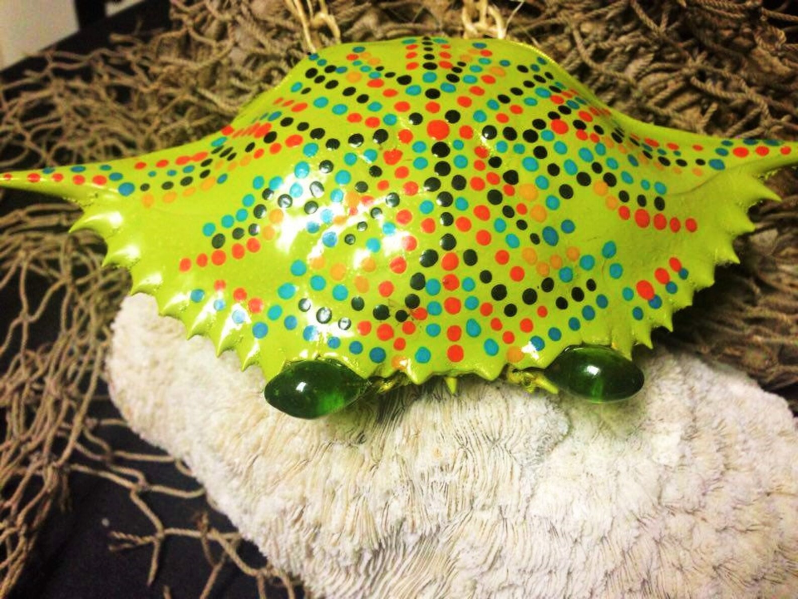 Tribal Crab Shell Art Ornament Hostess Gift Party Favors-hand | Etsy