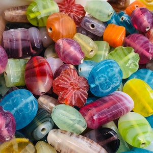 SUPPLY: 25 Mixed up Swirl Mix Glass Beads / Bright Colors - Etsy