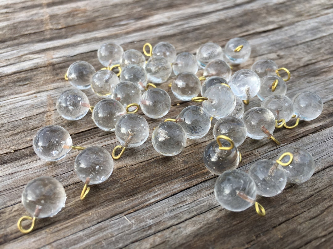 20pc Clear Glass Charms - Drops With Brass Wire. {C4-92#00828} - Etsy