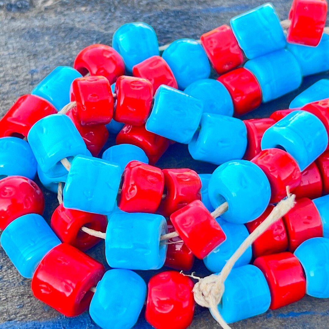 20pc Vintage Nepali Porous Glass Beads: Rustic Large Hole Beads - Etsy