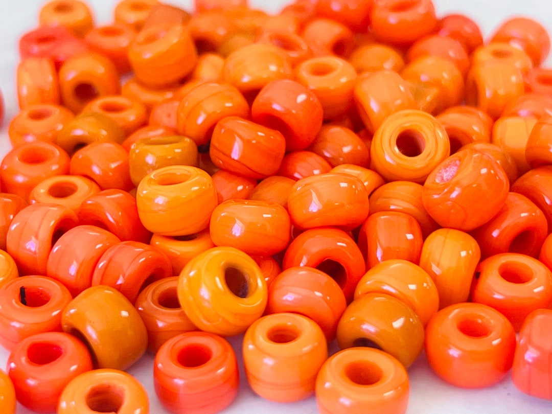 50 Vintage Orange Glass Crow Beads - 9mm Roller Beads - Etsy