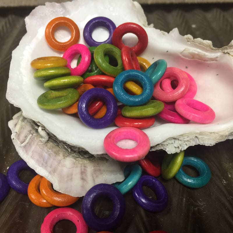 Painted Wood Beads - Etsy