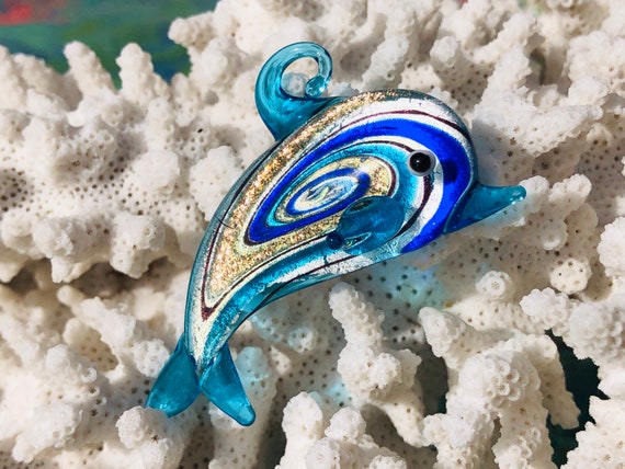 SUPPLY Pendants Dolphin Dolphin Blown Glass Pendant. Q1 158802138 Etsy Canada