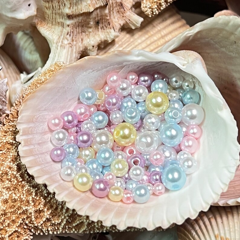 150 Round Pearl Beads/ Acrylic Jewelry Making Beads. {B8-70#00519} - Etsy