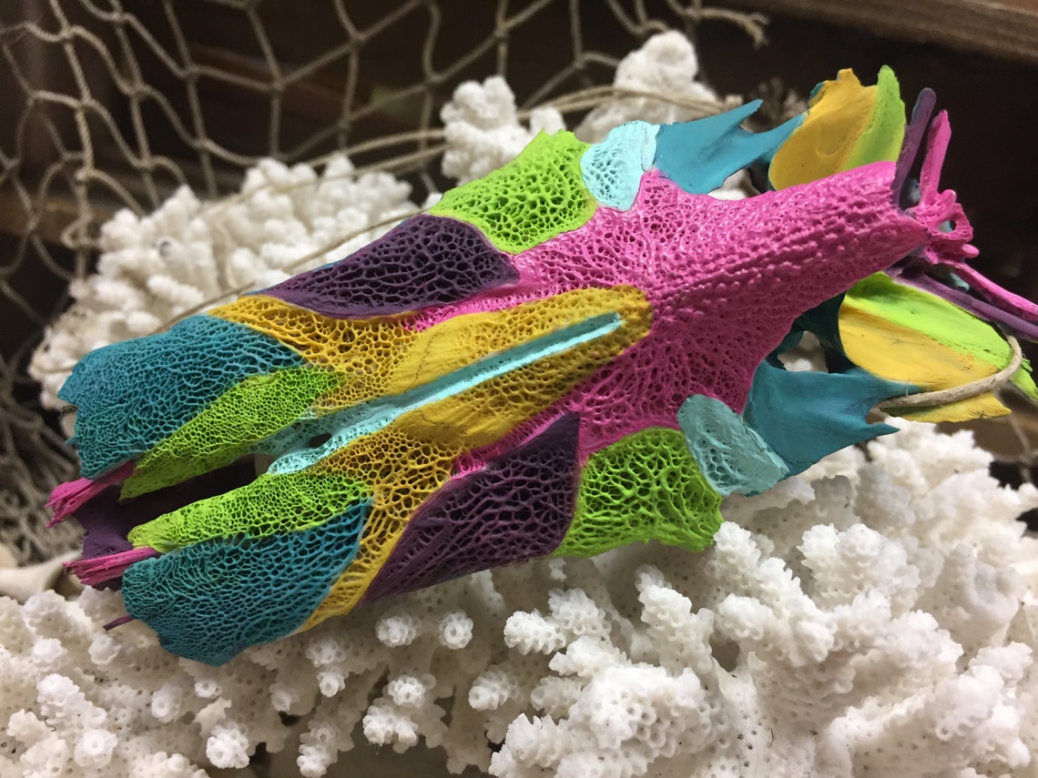 SUPPLY: Hand Painted Crucifix Fish Skull Bone /religious | Etsy