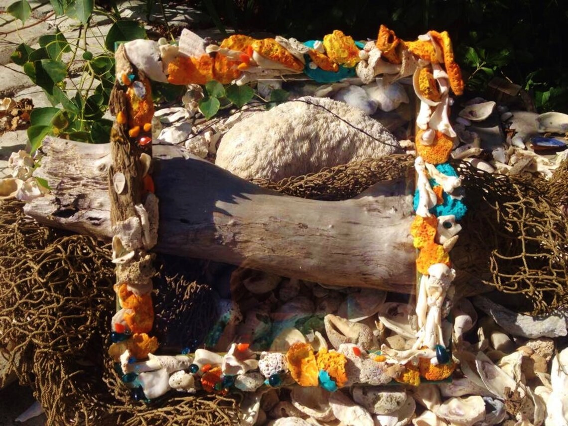 HANDMADE: 10X10 Picture Frame Beach Decor Shells Driftwood - Etsy