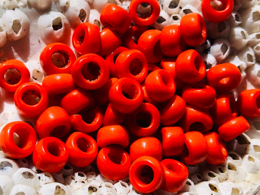 Antique Venetian Orange Glass Crow Beads: Italian Macrame Beads (75) - Etsy